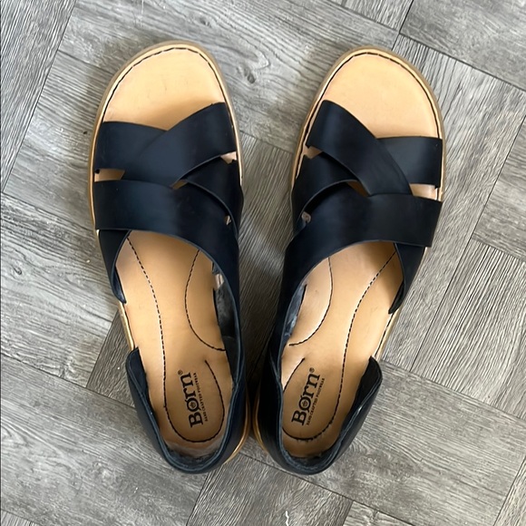 Born | Shoes | Born Black Sandals With Peeptoe Design | Poshmark